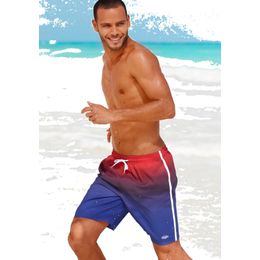 Buffalo Herren Badeshorts rot-blau-bedruckt, Gr&ouml;&szlig;e XL (54/56)