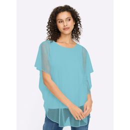 Heine Witt Damen Kurzarmshirt im Poncho-Stil, aquamarin, Gr&ouml;&szlig;e 46