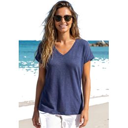 Beach Time Damen V-Shirt indigo, Gr&ouml;&szlig;e 48/50