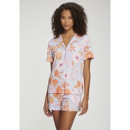 s.Oliver Shorty mehrfarbig Gr. 36/38 f&uuml;r Damen. V-Ausschnitt und Allover-Druck. Bequem. Nachhaltig.