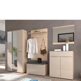Pharao24.de Komplett Garderobe Garderobenprogramm in modernem Design 196 cm hoch (f&uuml;nfteilig)