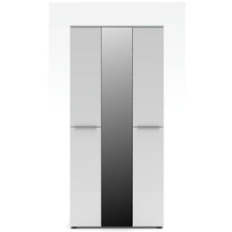 Pharao24.de Flurschrank Garderobenschrank in Wei&szlig; 90 cm breit
