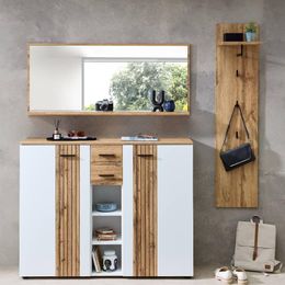 Pharao24.de Dielenm&ouml;bel Set Garderobenkombination dreiteilig in modernem Design (dreiteilig)