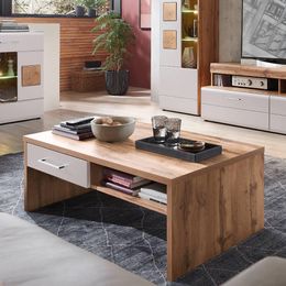 Pharao24.de Wohnzimmertisch Sofatisch in modernem Design mit Wangen Gestell