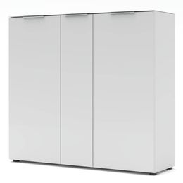 Pharao24.de Dielenschrank Flur Kommode in Wei&szlig; 136 cm breit