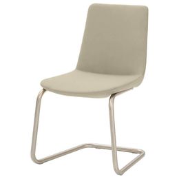 Pharao24.de Esszimmerstuhl Swingstuhl in Taupe mit Gestell aus Metall