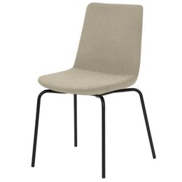 Pharao24.de Esszimmerstuhl Polsterstuhl in Taupe mit Gestell aus Metall