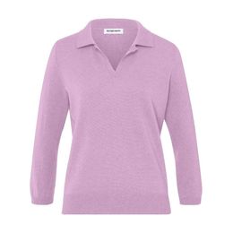 Peter Hahn - Polo-Pullover mit Kaschmir, lila, Gr. 36 / S - Schurwolle