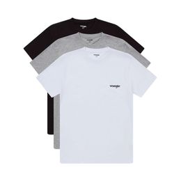Wrangler Herren-T-Shirts &ndash; Marston &ndash; Schwarz/Grau/Wei&szlig; &ndash; 3er-Pack