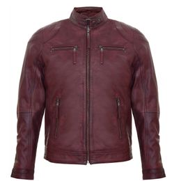 Biker-Rennjacke aus Leder mit Rei&szlig;verschluss