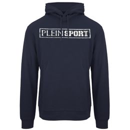 Plein Sport Kapuzenpullover in Marineblau mit gro&szlig;em Stempellogo
