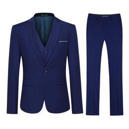 Allthemen Rivierablauer Slim Fit 3-teiliger Anzug