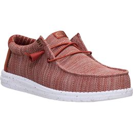 HEYDUDE Wally Stretch Sox Polyester Herren Mokassins in verbranntem Rot/Multi