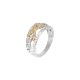 ZEEme Silber Ring Silber 925 zweifarbig mit Unendlichkeits-Motiv