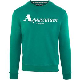 Aquascutum Bold London Logo Gr&uuml;nes Sweatshirt