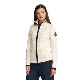 Cardigan ecru mit maritimem Polo Club-Patch