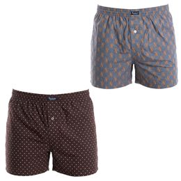Packung mit 2 essentiellen Baumwoll-Boxershorts f&uuml;r M&auml;nner mit elastischem Bund A0100