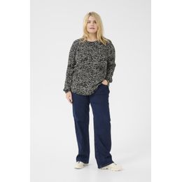 Kaffe Langarm-Bluse Regular fit Black/Turtledove Graphic Dot black white