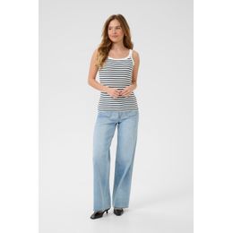 Kaffe T-shirt Slim fit Chalk/black stripe white black