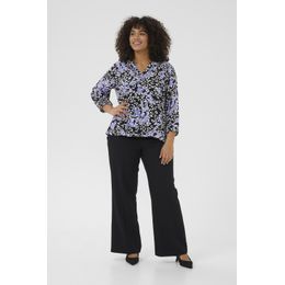 Kaffe Kurzarm-Bluse Regular fit Blue Leopard