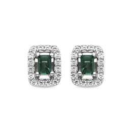 Luxenter Ohrringe aus 925er Sterlingsilber mit Zirkonia in Aquamarin und Rhodiumbeschichtung &ndash; Sesh