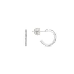 Luxenter Ohrringe mit 15 mm Durchmesser, silberfarben und mit funkelnden Zirkonia &ndash; Azar