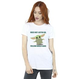 Star Wars - "The Mandalorian Does Not Listen" T-Shirt f&uuml;r Damen (Wei&szlig;)