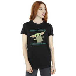 Star Wars - "The Mandalorian Does Not Listen" T-Shirt f&uuml;r Damen (Schwarz)