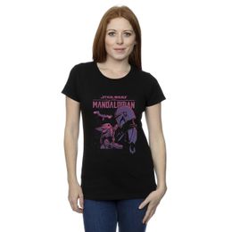 Star Wars - "The Mandalorian Hello Friend" T-Shirt f&uuml;r Damen (Schwarz)