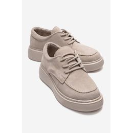 Mareon Leder Schn&uuml;rsneaker