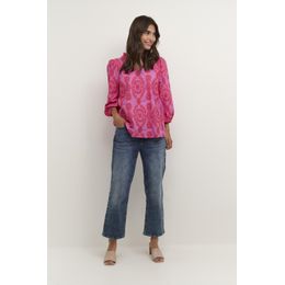 Culture Bluse mit kurzen &Auml;rmeln, lockere Passform, Pink fuchsia