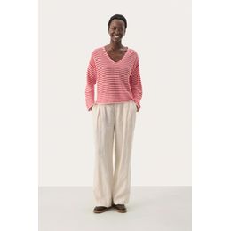 PART TWO Strickpullover Gerade Passform white red