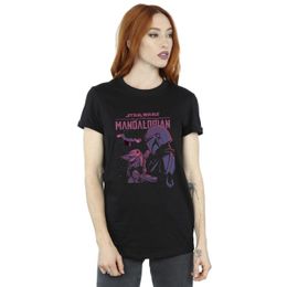 Star Wars - "The Mandalorian Hello Friend" T-Shirt f&uuml;r Damen (Schwarz)