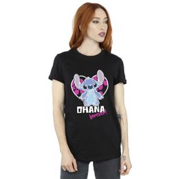 Disney - "Ohana Forever" T-Shirt f&uuml;r Damen (Schwarz)