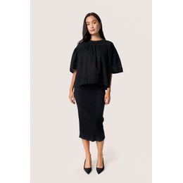 Soaked in Luxury Kurzarm-Bluse Gerade Passform Blac