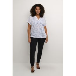Kaffe Kurzarm-Bluse Regular fit Bluecolors Graphic Dot white blue