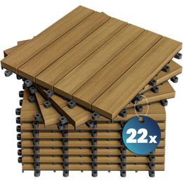 Casaria Holzfliese Eukalyptus 22er-Set 30x30cm