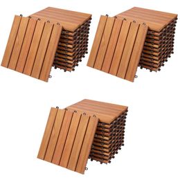 Deuba Holzfliese Eukalyptusholz 33er-Set 30x30cm