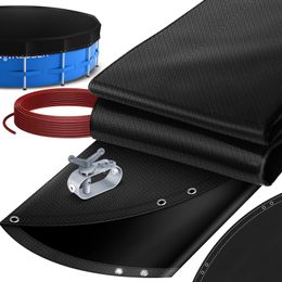 Kesser&reg; Solar Poolabdeckung Pool Abdeckplane Poolplane aus 200g/m&sup2; PE Material Inkl. Stahlseil + Seilspanner mit &ouml;sen Solarplane Abdeckung UV-resistente Sommer & Winter