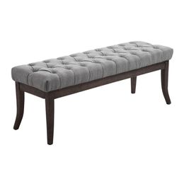 CLP Sitzbank Ramses mit hochwertiger Polsterung und Stoffbezug I Bank mit antik-dunklen Holzbeinen I Holzbank mit einer Sitzh&ouml;he von: 46 cm