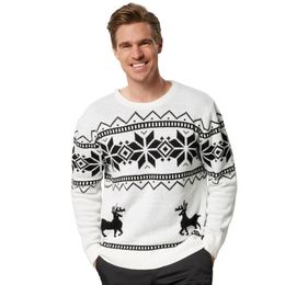 TecTake&reg; Weihnachtspullover Winterland wei&szlig;-schwarz