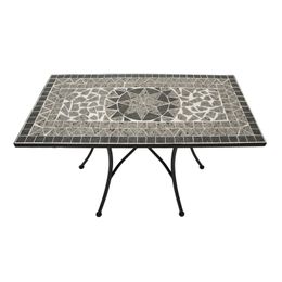 DEGAMO Wandtisch SIENA rechteckig 45x90cm, Eisen + Mosaik grau