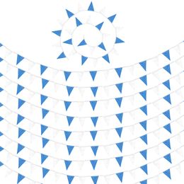 TecTake&reg; Wimpelkette blau-wei&szlig;