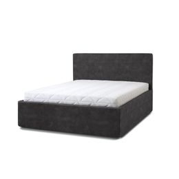 Letti Moderni Polsterbett Puro Grande 180x200 in Pl&uuml;sch Anthracite