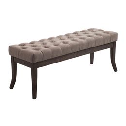 CLP Sitzbank Ramses mit hochwertiger Polsterung und Stoffbezug I Bank mit antik-dunklen Holzbeinen I Holzbank mit einer Sitzh&ouml;he von: 46 cm