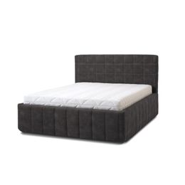 Letti Moderni Polsterbett Quadro Grande 180x200 in Pl&uuml;sch Anthracite