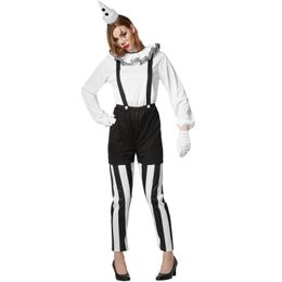 TecTake&reg; Frauenkost&uuml;m Clown schwarz-wei&szlig;