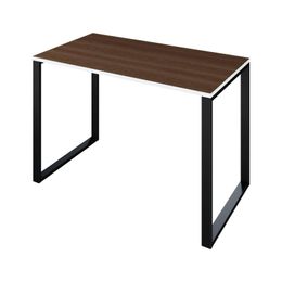 Letti Moderni Schreibtisch Fulda 110x60 cm &ndash; Schwarz mit Wengue Dekor