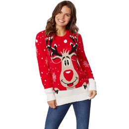 TecTake&reg; Weihnachtspullover Rudi Rentier f&uuml;r Frauen