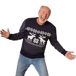 TecTake&reg; Weihnachtspullover Schneegest&ouml;ber blau-wei&szlig;